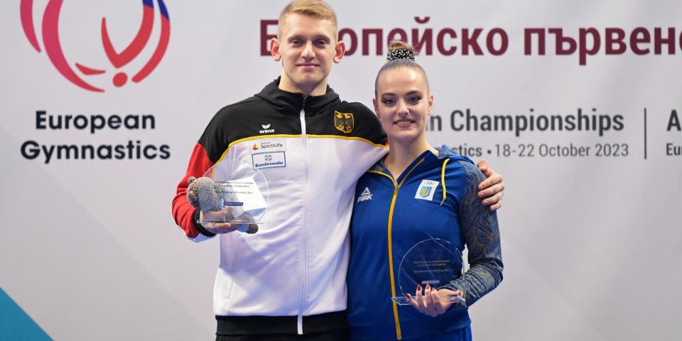 The Shooting star award goes to … Alina Puhach (UKR) and Daniel Blintsov (GER) | European Gymnastics